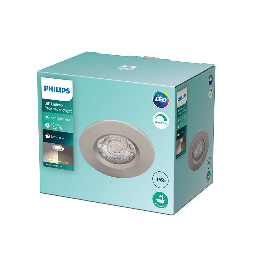 Foco Downlight LED Regulable 5W PHILIPS Dive Corte Ø 70 mm - efectoLED